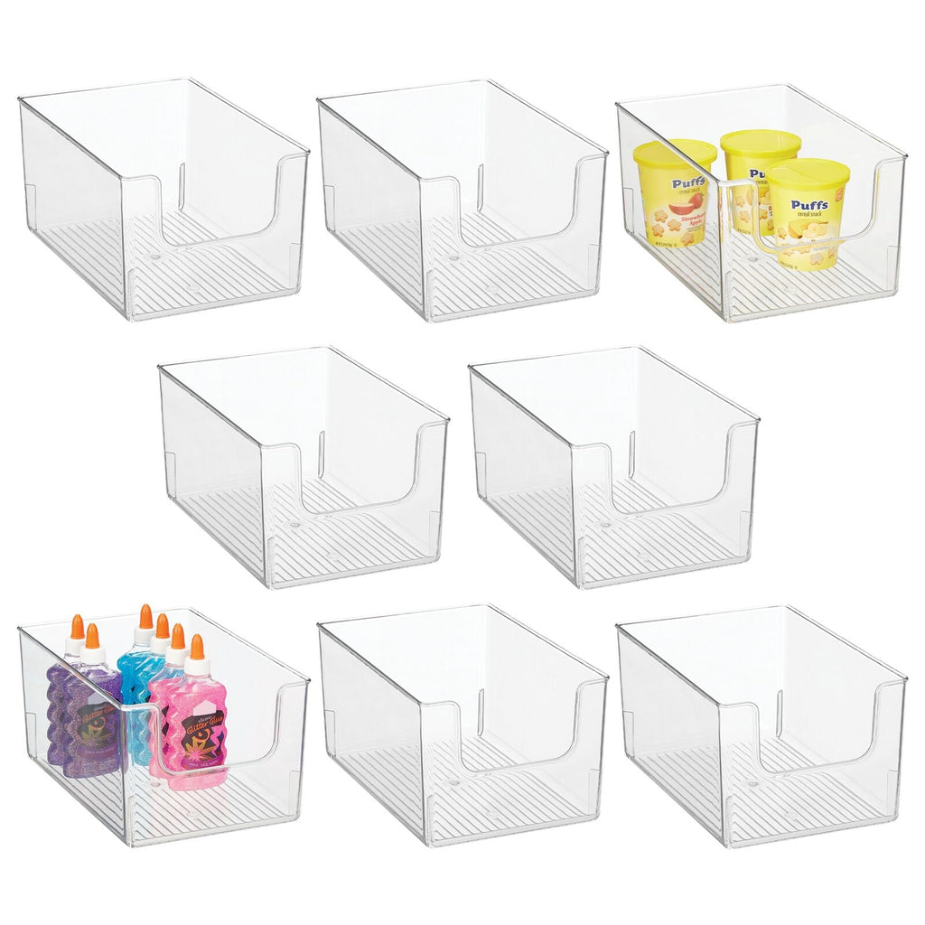 Clear Dip Front Bins with Labels (8-Pack) – Intelligent Living
